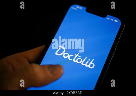 The Doctolib app icon can be seen on a smartphone. Berlin, May 30, 2024 ...