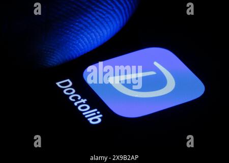 The Doctolib app icon can be seen on a smartphone. Berlin, May 30, 2024 ...