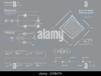 Modern project charts. Finance elements vector illustration Stock ...