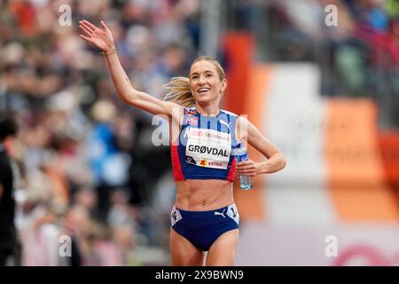 Oslo 20240530. Norwegian Karoline Bjerkeli Grovdal under 3000 meters ...