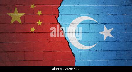 Flag of China painted on a cinder block wall Stock Photo - Alamy