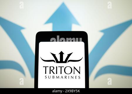 In this photo illustration, the Triton Submarines logo is displayed on ...