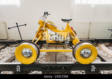 a vintage rail inspection scooter, a powered quad bike designed for ...