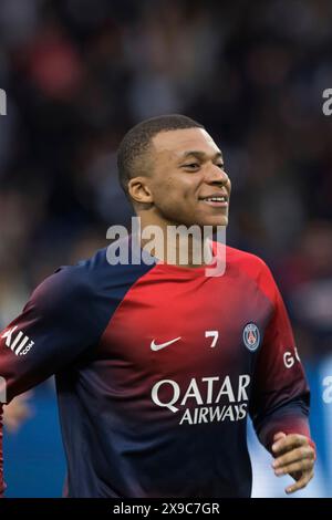 Kylian Mbappe during warm-up before the Ligue 1 match between Lille OSC ...