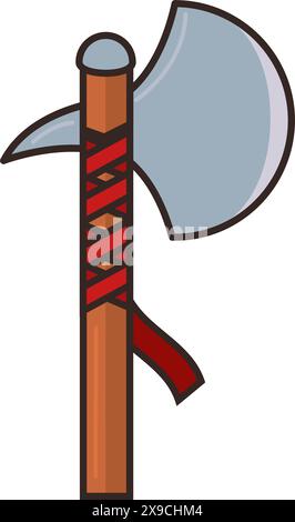 Medieval axe icon cartoon vector. Battle weapon. War viking ax ...