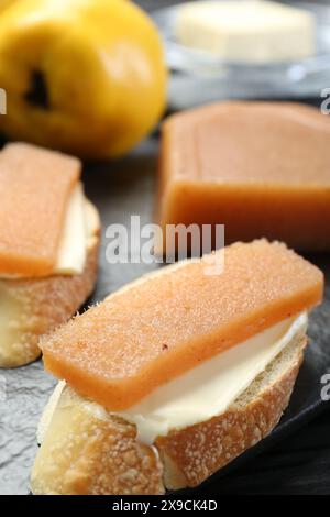 Delicious quince paste on board, closeup view Stock Photo - Alamy