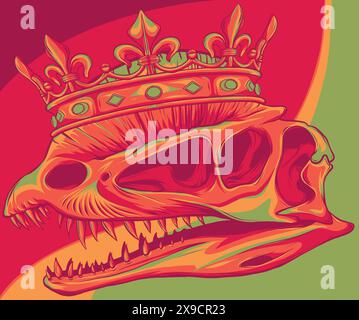 Vector skull of Tyrannosaurus rex with crown Stock Vector Image & Art - Alamy