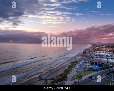 Aerial view of Carlsbad promenade, oceanside villas, holiday rentals ...