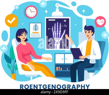 Roentgenography Illustration with Fluorography Body Checkup Procedure ...