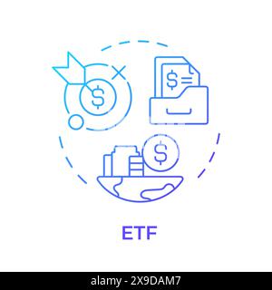 Portfolio diversification blue gradient concept icon Stock Vector Image ...