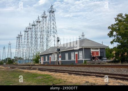 Iron oil derricks in the World's Richest Acre Park in downtown Kilgore ...