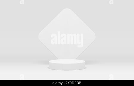 Cylinder showcase rhombus geometric wall stage for product presentation 3d design realistic ...