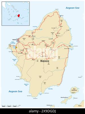 Map of Naxos Stock Photo - Alamy