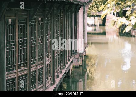 A Beautiful Historical Chinese water town at night Stock Photo - Alamy
