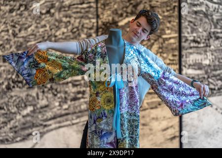 Museum content manager Chris Keatch takes a closer look at a kimono ...