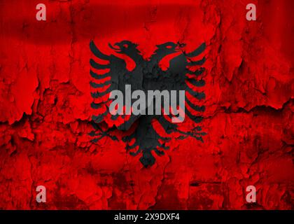 Albania flag - realistic waving fabric flag Stock Photo - Alamy
