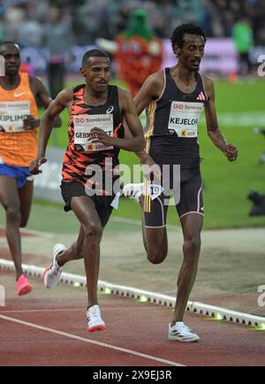 Hagos Gebrhiwet of Ethiopia competing in the 5000m men’s final at the ...