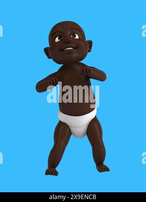 Fun 3D cartoon baby dancing Stock Photo - Alamy