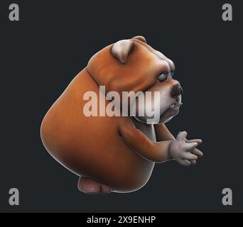 Fun 3D cartoon bulldog clapping Stock Photo - Alamy