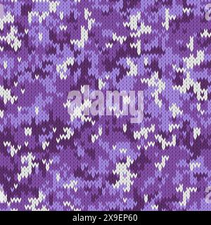 Modern knitted camouflage seamless tileable pattern. Realistic knitted ...