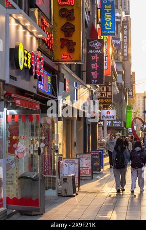 Neon signs on Busan South Korea street Stock Photo - Alamy