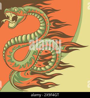 illustration of Viper Snake with Flame Stock Vector Image & Art - Alamy