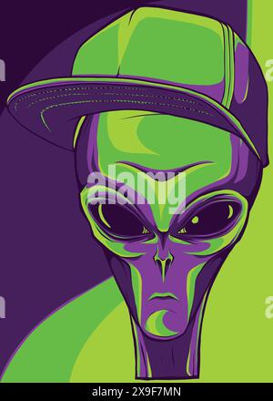 vector illustration of alien gangster on white background Stock Vector ...
