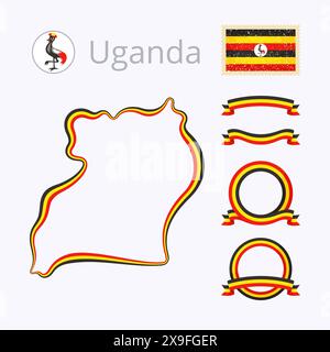 Outline map of Uganda marked with red line Stock Vector Image & Art - Alamy