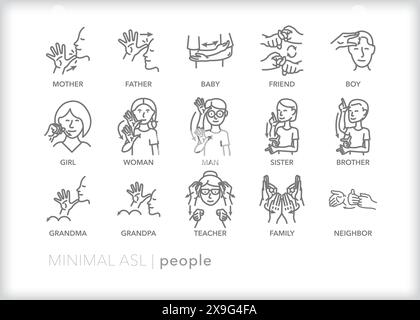 Deaf People Communication Sign Language Vector Illustration Stock ...
