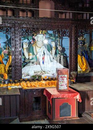 Buddha Statue, Fire Temple at Muktinath, Mustang, Nepal Stock Photo - Alamy