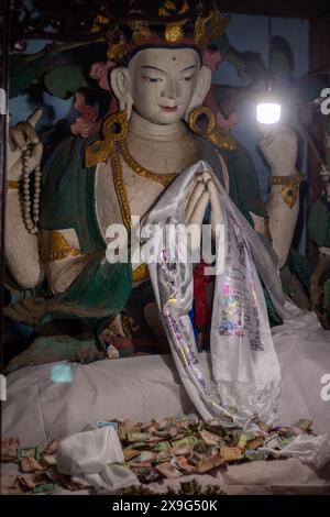 Buddha Statue, Fire Temple at Muktinath, Mustang, Nepal Stock Photo - Alamy