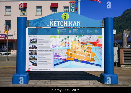Tourist map, Ketchikan, Alaska, USA Stock Photo - Alamy