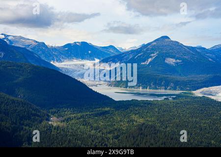 Aerial view of the Taku Glacier which is part of the Juneau Icefield in ...