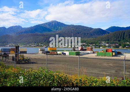 Containers at Juneau port, Juneau, Alaska, USA Stock Photo - Alamy