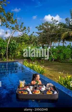 Floating breakfast in the pool in the The residence luxury resort ...