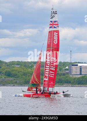 The Emirates Great Britain SailGP team boat during day two of the ...