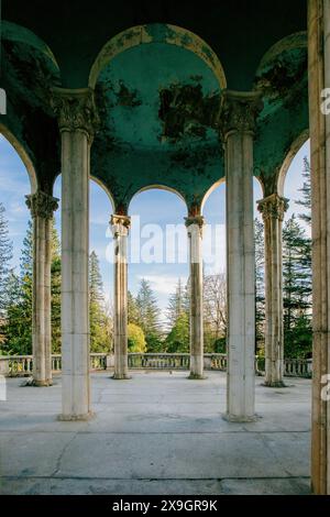 Old colonnade in an abandoned mansion Stock Photo - Alamy
