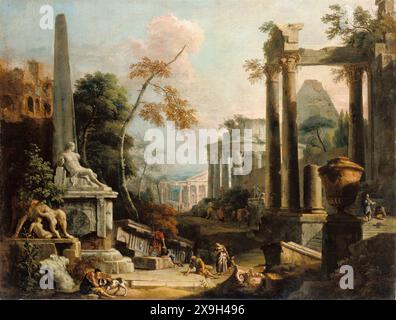 Landscape with Classical Ruins and Figures, Marco Ricci, Italian, 1676 ...