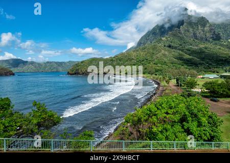 View of Atuona beach on Hiva Oa, Marquesas Islands, French Polynesia ...
