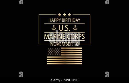 United States Marine Corps Birthday Text Style with the USA Flag Stock ...