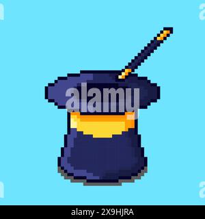 magic wizard hat game pixel art vector illustration Stock Vector Image ...
