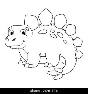 Stegosaurus Coloring Isolated Page for Kids Stock Vector Image & Art ...