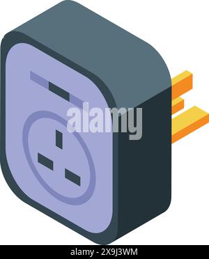 electrical adapter isometric icon vector illustration Stock Vector ...