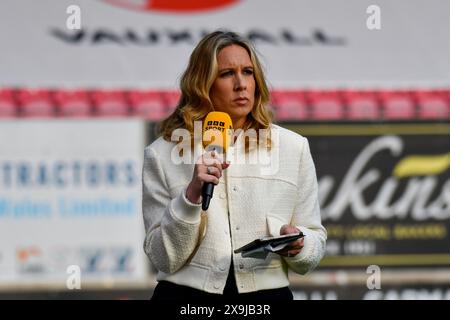 BBC presenter Catrin Heledd on day seven of the 2024 Cazoo World ...