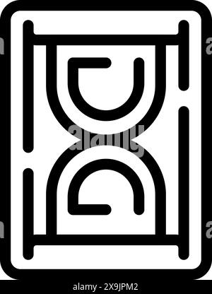 Simplified vector illustration of an hourglass icon in a bold black and ...
