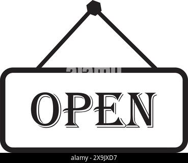 Open and close hanging board symbol. Simple design open and close icon ...