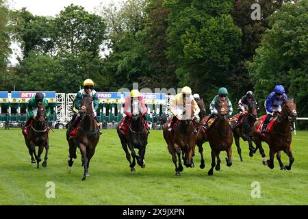 Runners and riders leave the starting gate during the White Oak UK ...