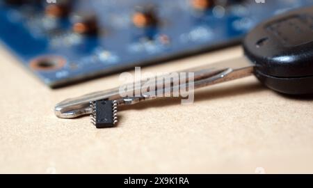 Semiconductor chips in automotive industry. Electric vehicles concept ...