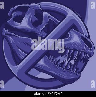 illustration of dinosaur skull Prohibited sign Stock Vector Image & Art ...