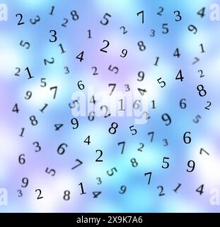 numbers scattered, numerology and math concept Stock Photo - Alamy